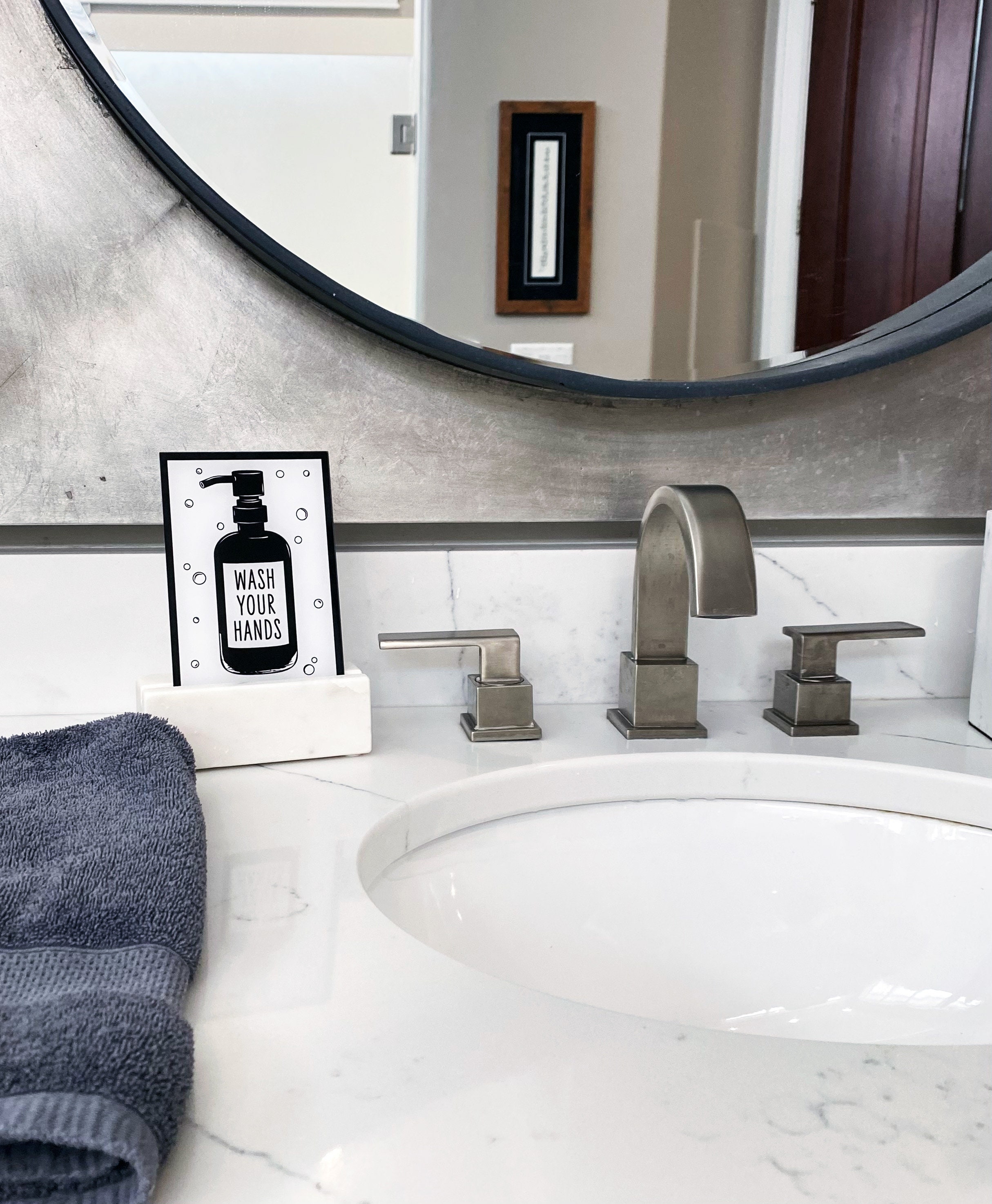 Wash Your Hands Sign, 4x5.7 IN Premium Acrylic Bathroom Decor, Vintage ...