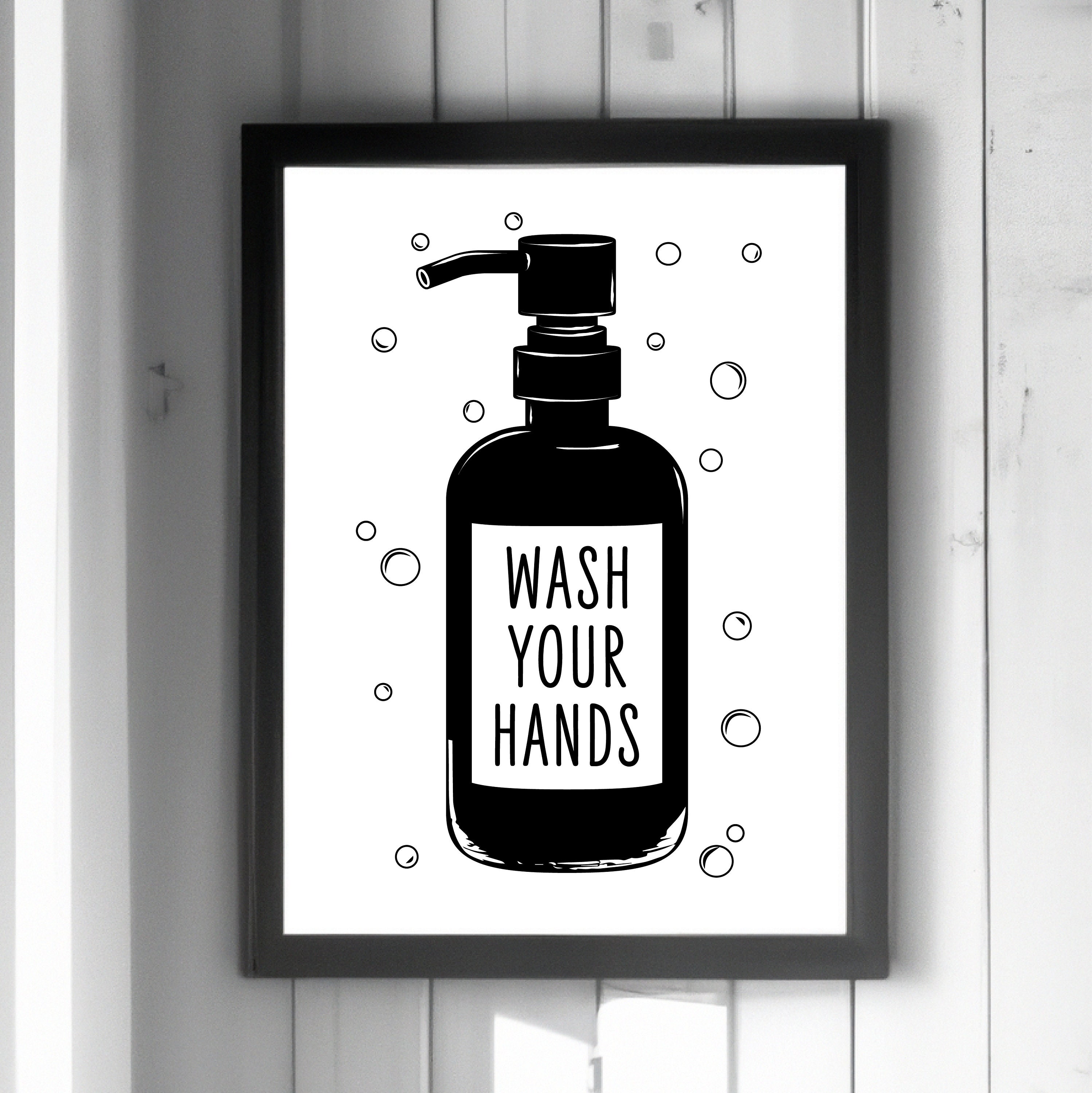 Wash Your Hands Sign Bathroom Decor Rustic Soap Dispenser - Etsy