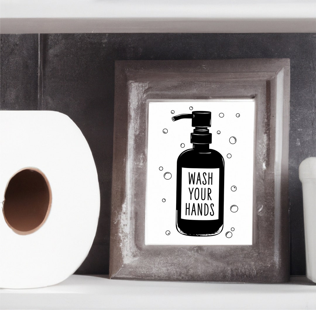 Wash Your Hands Sign Bathroom Decor Rustic Soap Dispenser - Etsy