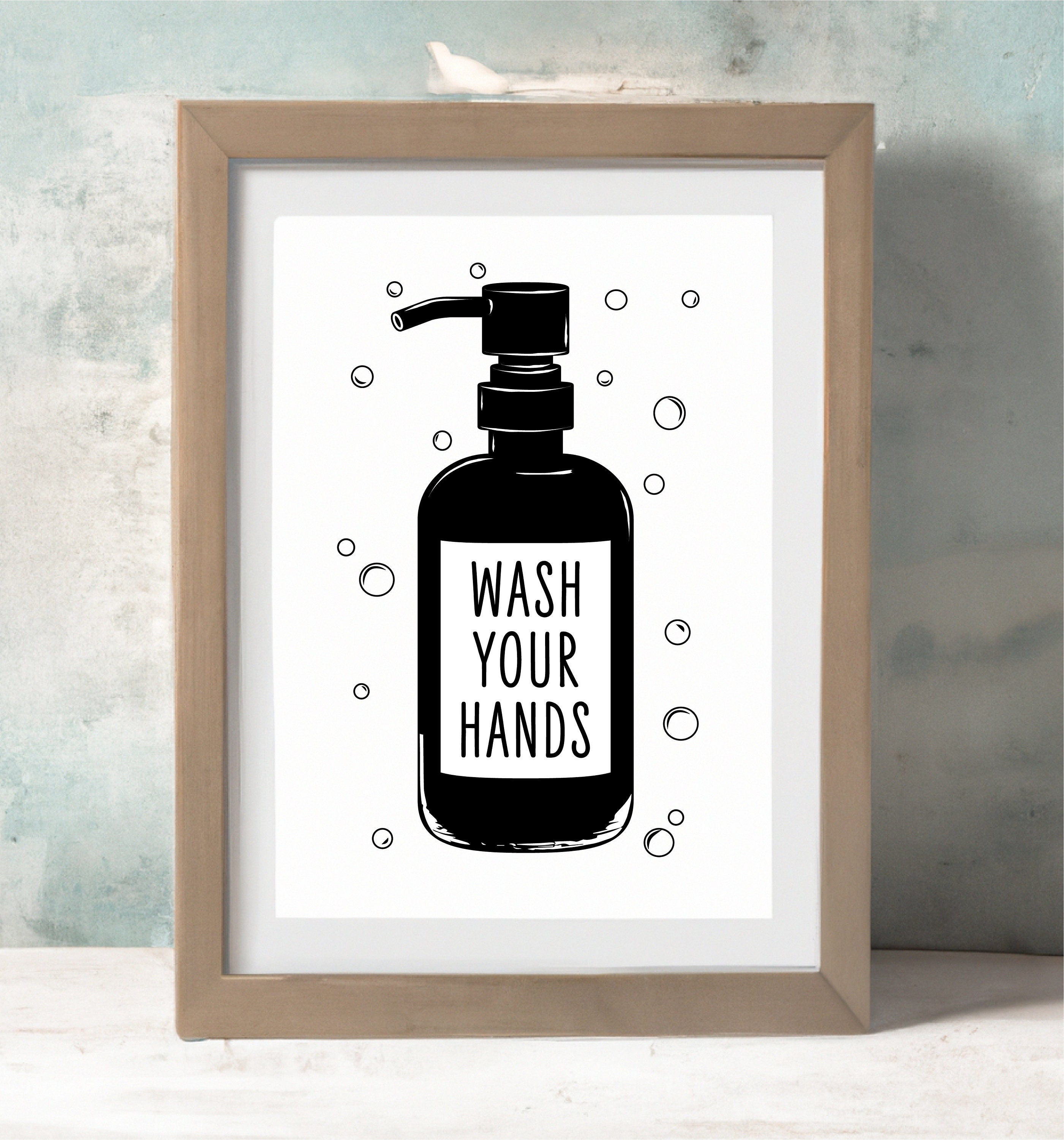 Wash Your Hands Sign Bathroom Decor Rustic Soap Dispenser - Etsy