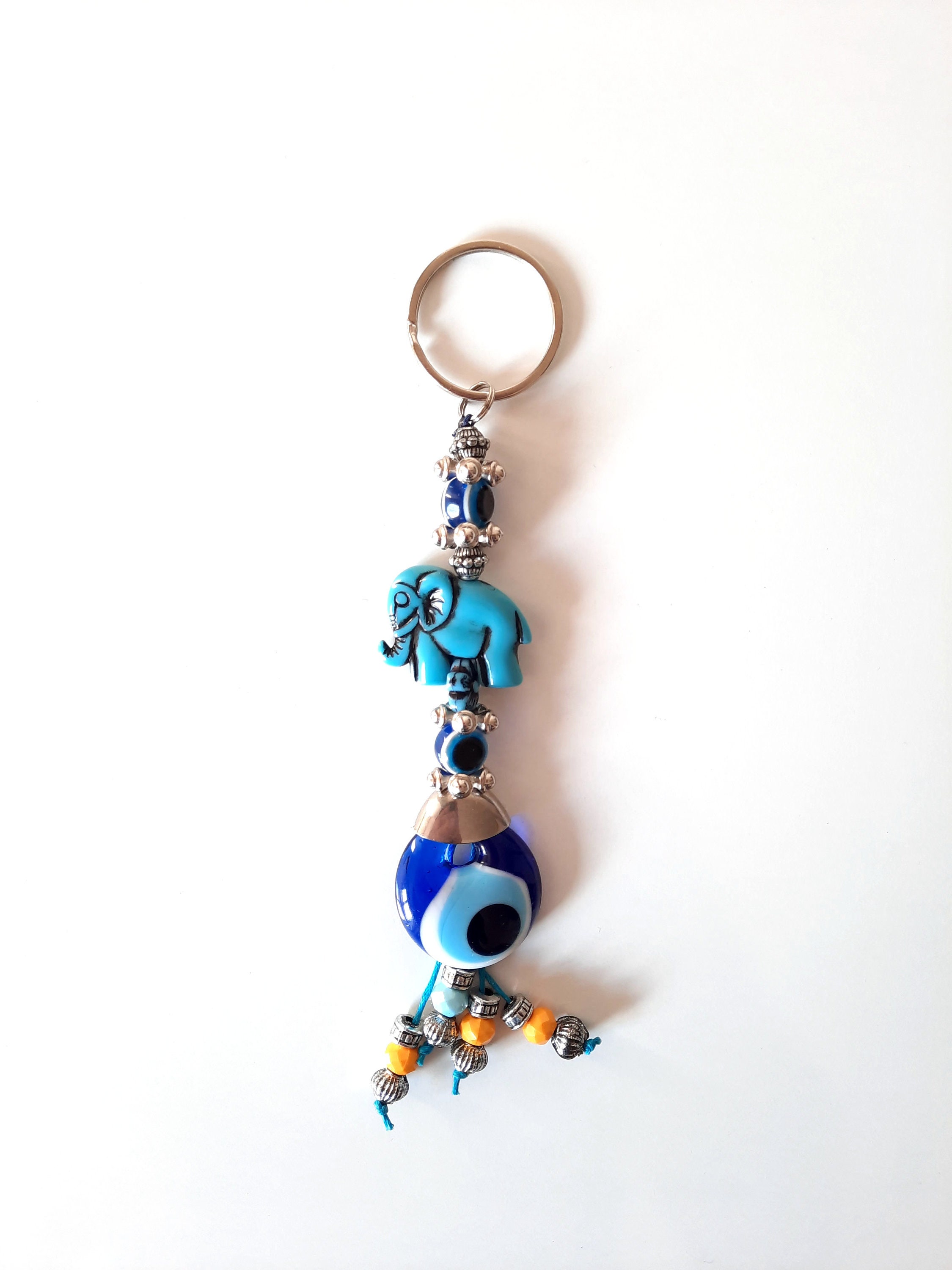 Evil Eye Keychain House Protection, Handmade Evil Eye Keyring, Car ...
