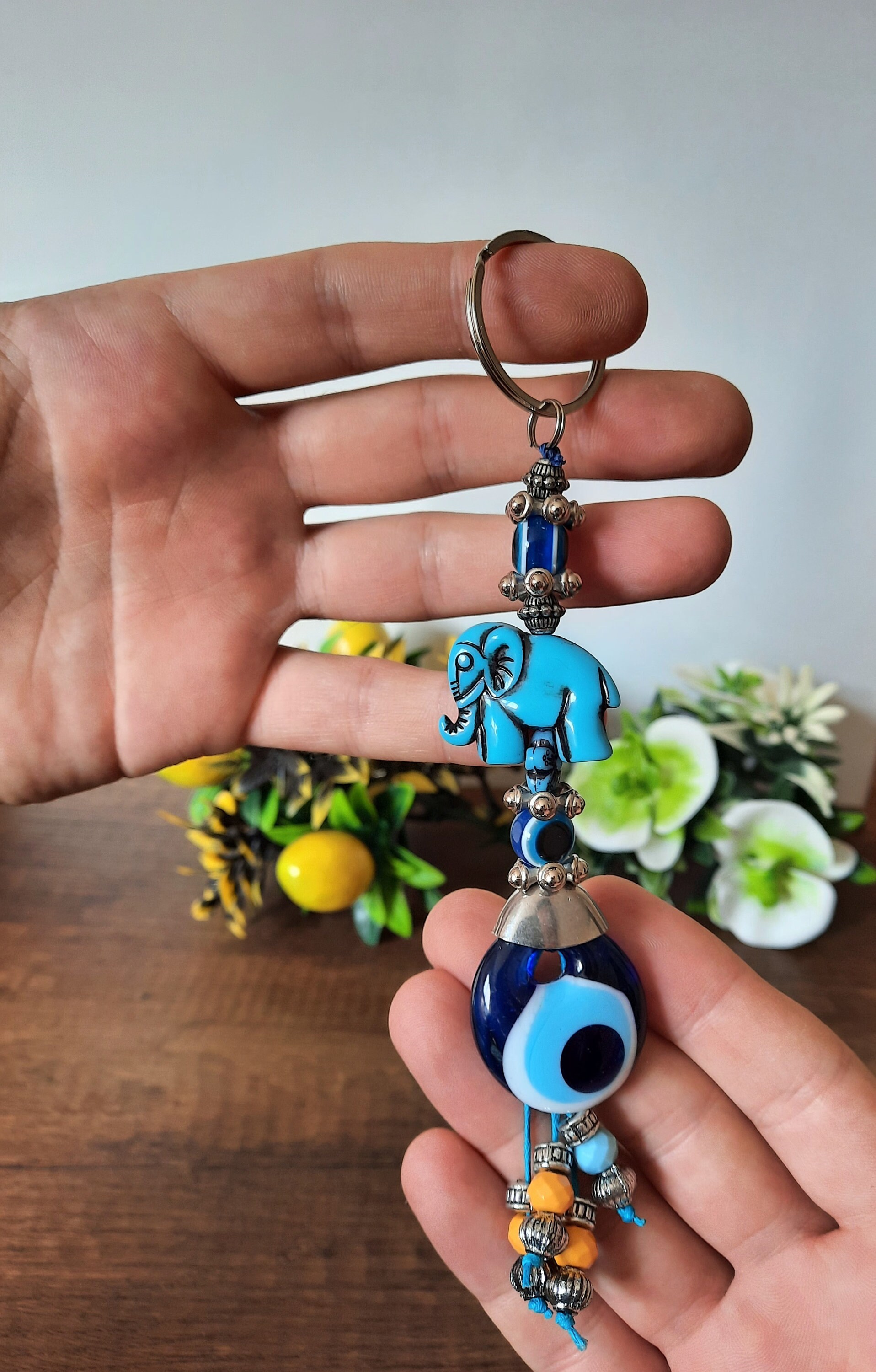 Evil Eye Keychain House Protection, Handmade Evil Eye Keyring, Car ...