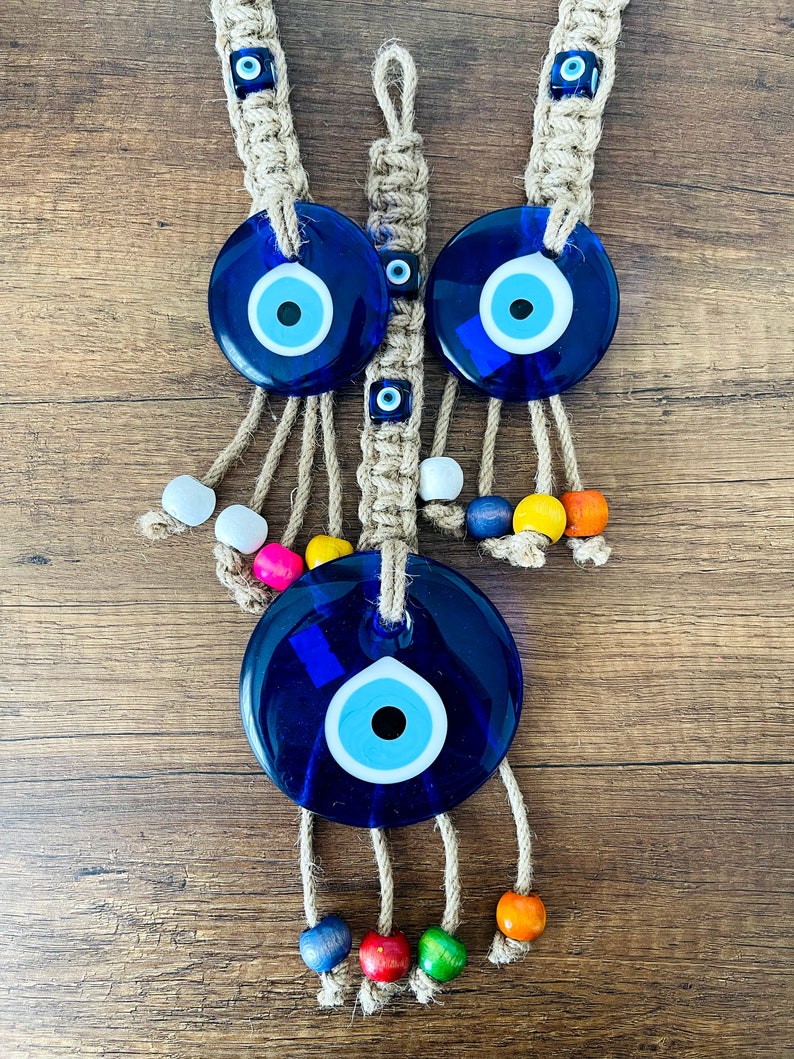 Macrame Evil Eye Wall Hanging Decor, Set of Evil Eye Christmas Ornament ...
