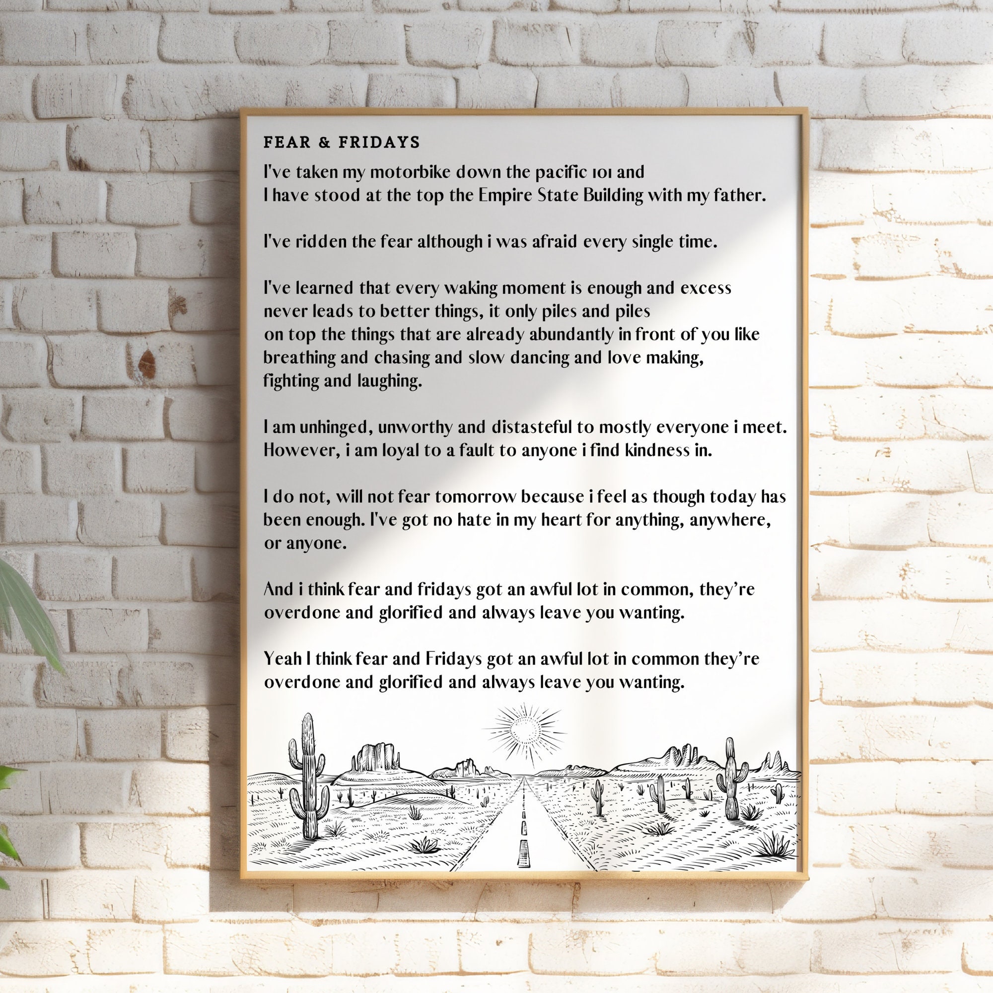 Zach Bryan Fear and Fridays Print Digital Download Fear and Fridays ...