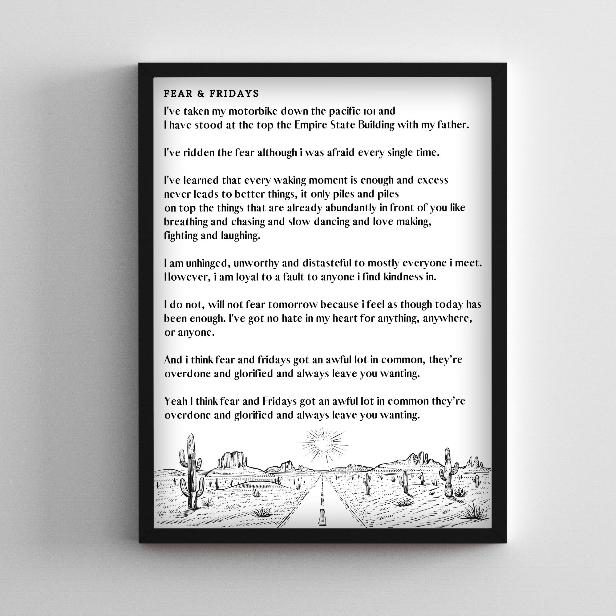 Zach Bryan Fear and Fridays Print Digital Download Fear and Fridays ...