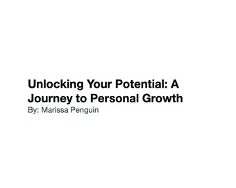 Unlock Your Potential : A Guide to Personal Growth - Etsy