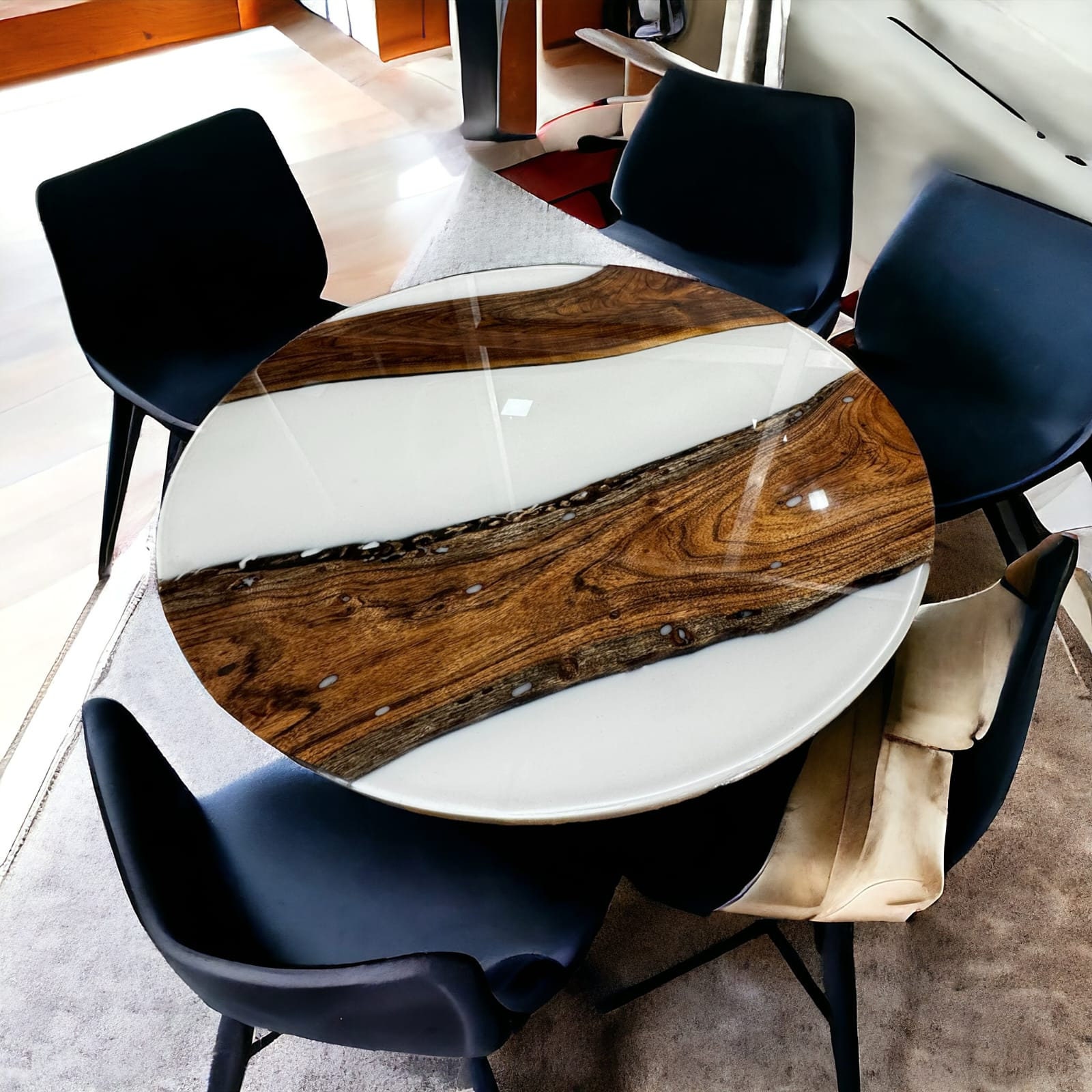 Round Epoxy Dining Table, Round Epoxy Coffee Table, Round Epoxy Table ...