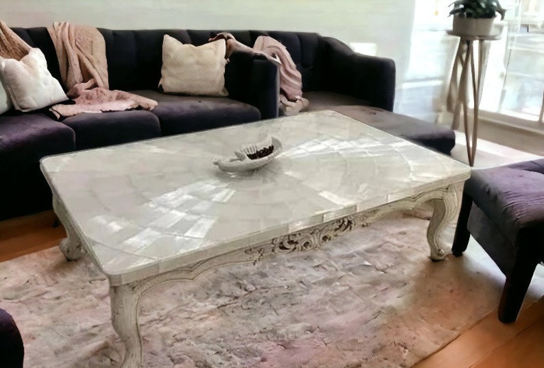 Selenite Table Top, Agate Dining Table, Tabletop, White Selenite Table ...