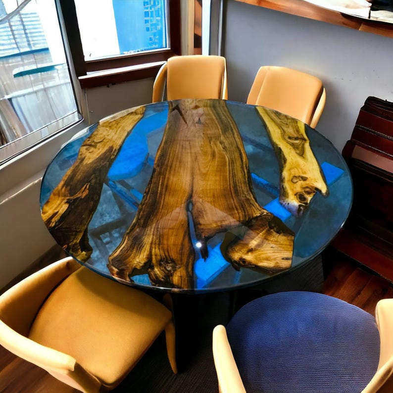 Round Epoxy Dining Table, Round Epoxy Coffee Table, Round Epoxy Table ...
