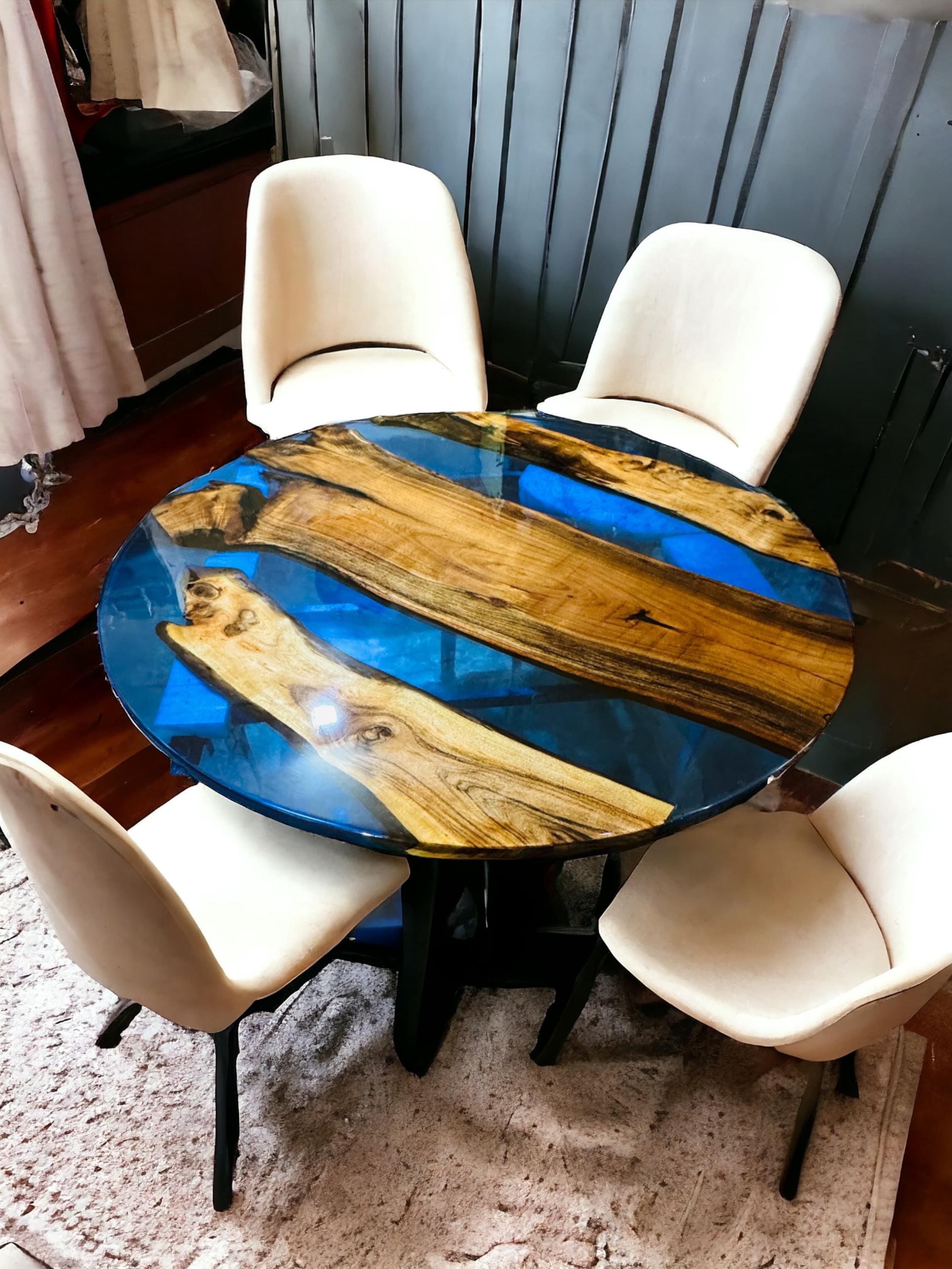 Round Epoxy Dining Table, Round Epoxy Coffee Table, Round Epoxy Table ...