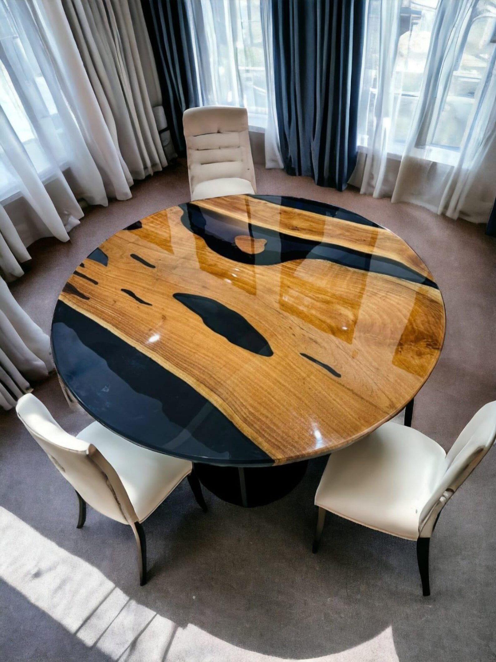 Round Epoxy Dining Table, Round Epoxy Coffee Table, Round Epoxy Table ...