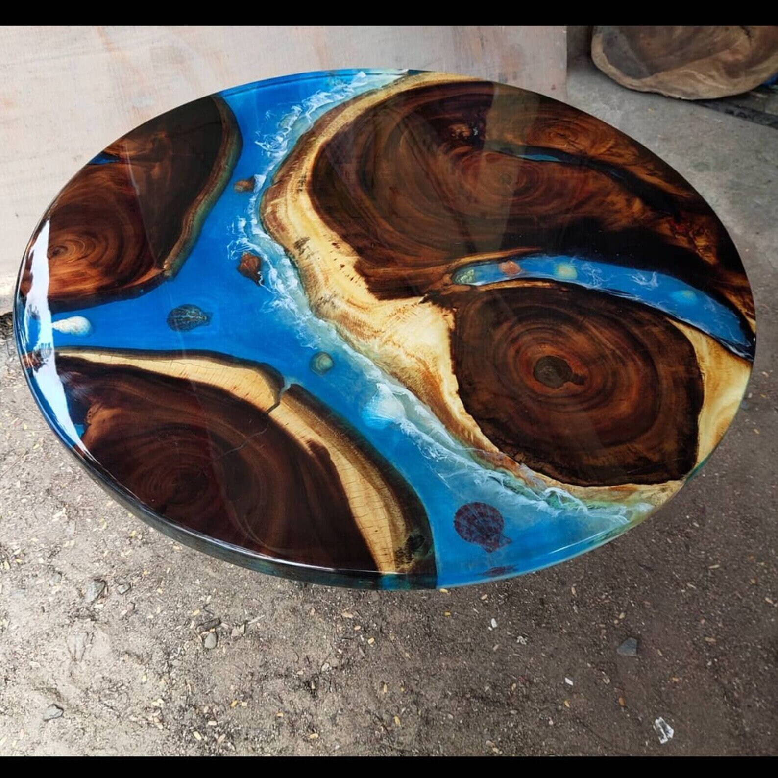 Round Epoxy Dining Table, Round Epoxy Coffee Table, Round Epoxy Table ...