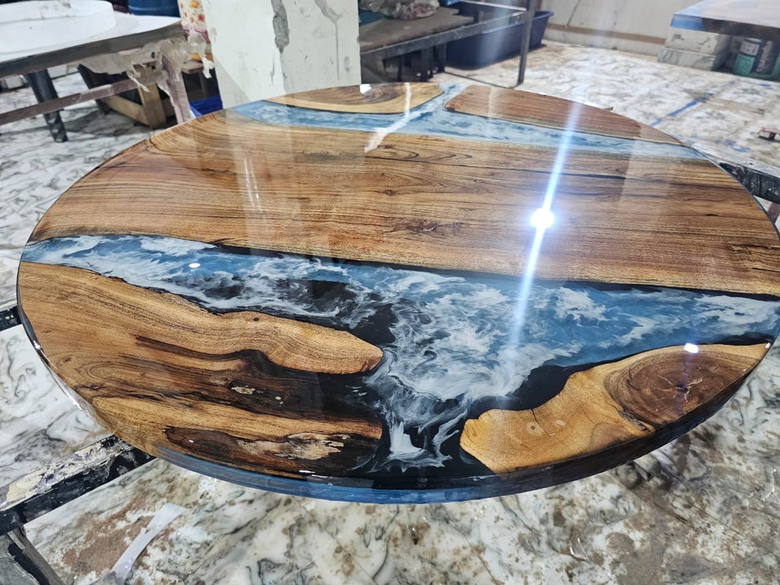 Round Epoxy Dining Table, Round Epoxy Coffee Table, Round Epoxy Table ...