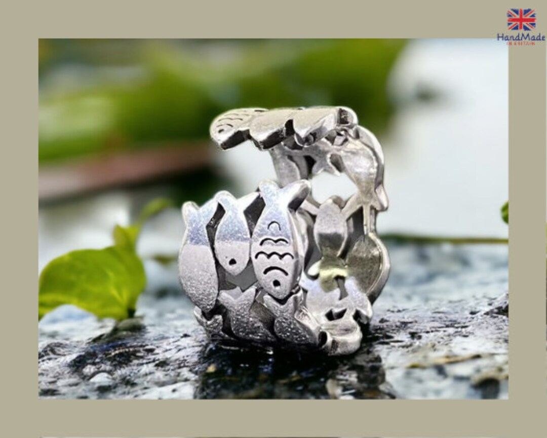 Silver Fish Swimming Ring Silver Ring Adjustable Fish Ring Fish Ring ...