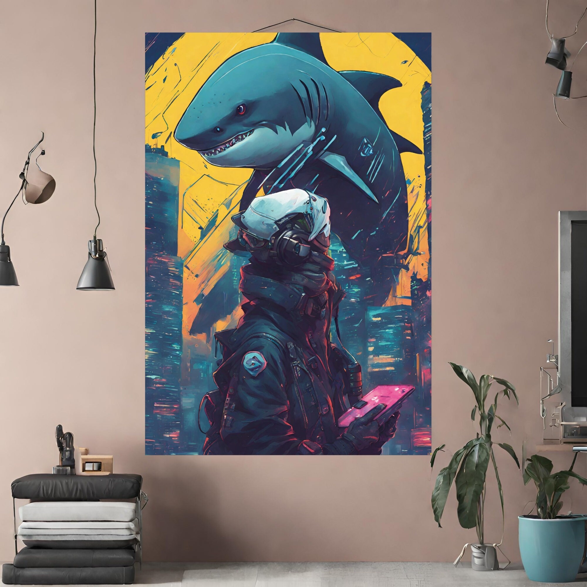 Cyberpunk Shark & Cyber Security Poster Cyberpunk Security Bundle: Hack ...