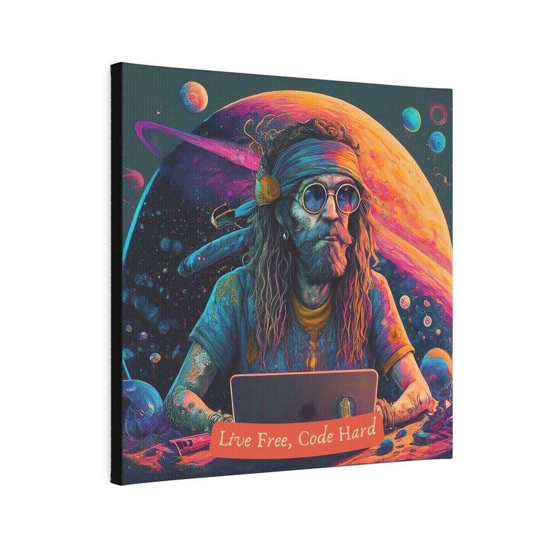 Programmer Canvas Wall Art Freedom & Coding Live Free Code Hard, Hippie, Programmer, Developer ...
