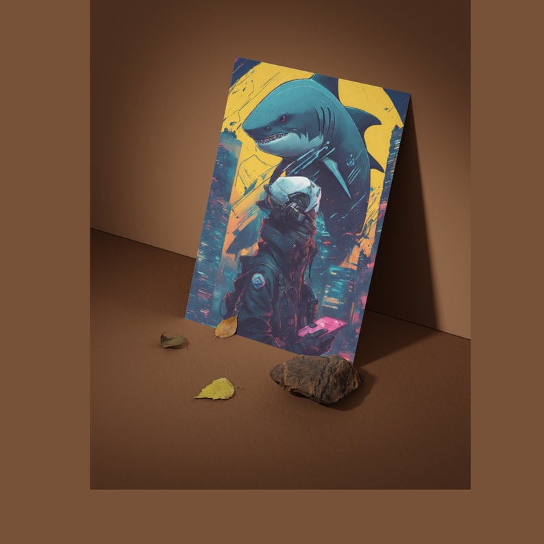 Cyberpunk Shark & Cyber Security Poster Cyberpunk Security Bundle: Hack ...