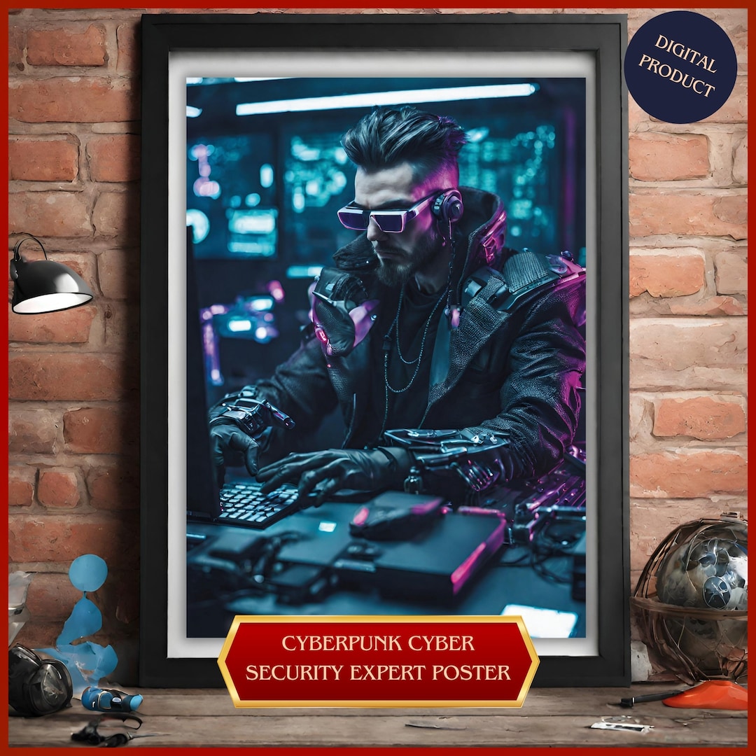 Cyberpunk Cyber Security Expert Poster Cyberpunk Security Bundle: Hack ...