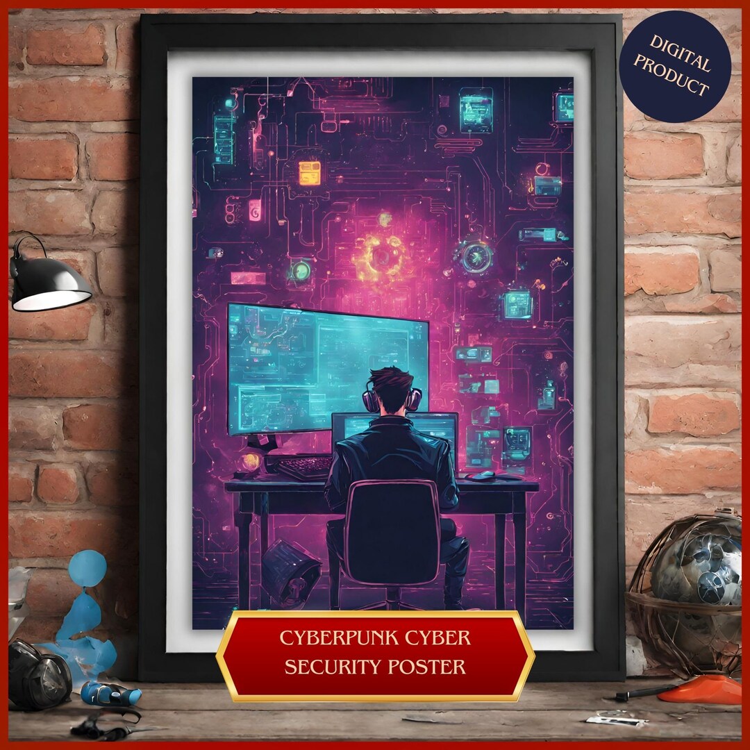 Cyberpunk Cyber Security Poster Cyberpunk Security Bundle: Hack the ...