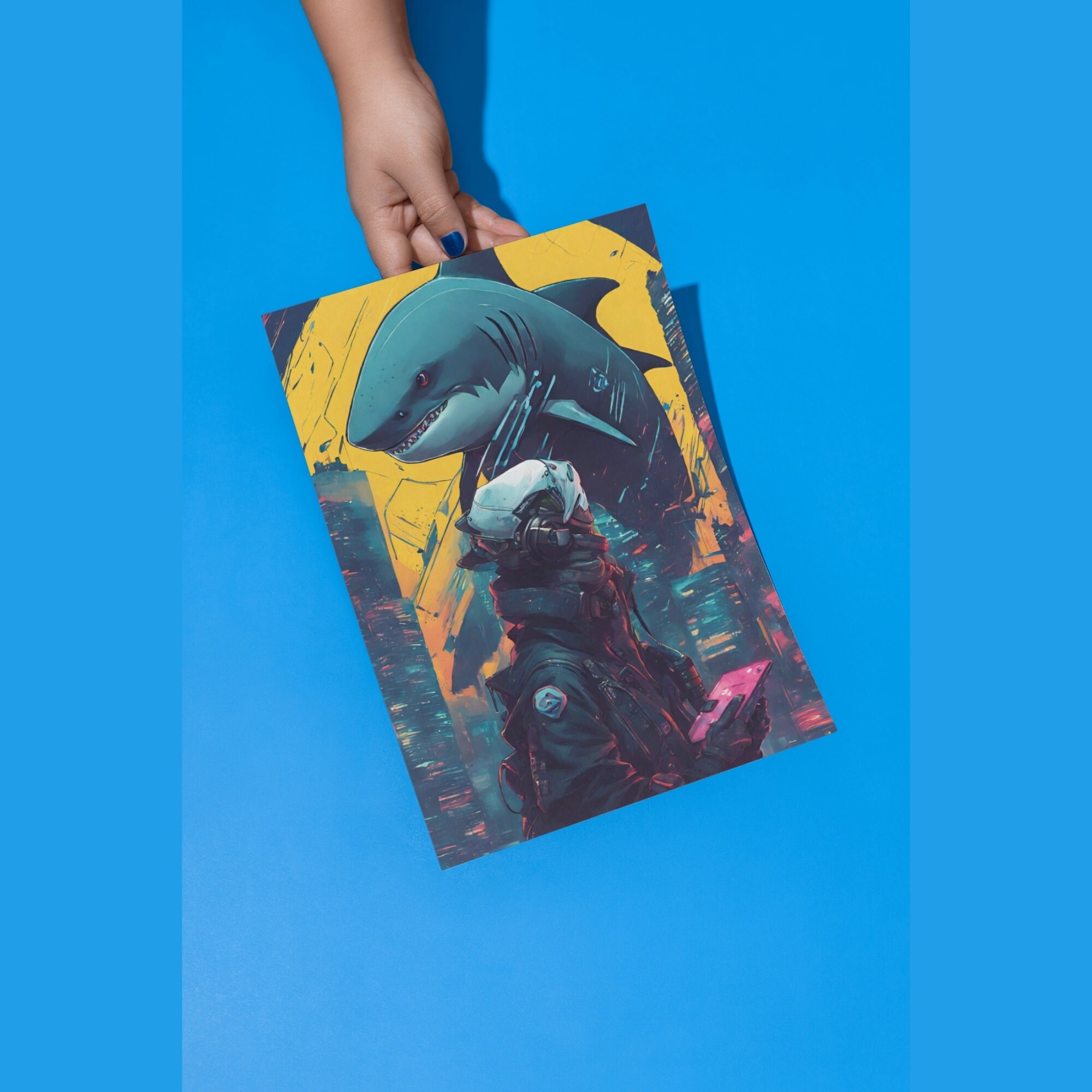 Cyberpunk Shark & Cyber Security Poster Cyberpunk Security Bundle: Hack ...