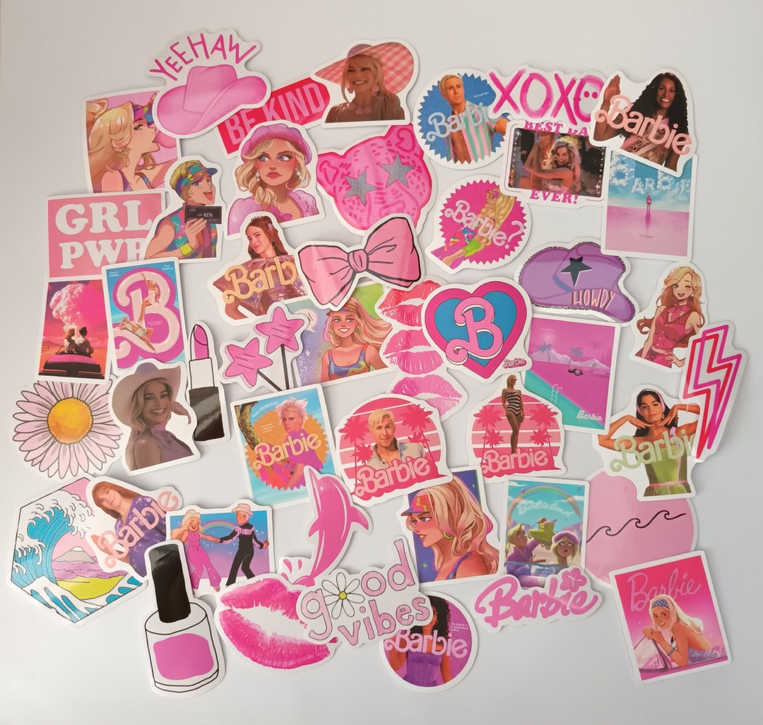 Random Sticker Pack Barbie Inspired Pink Ken Movie Cowgirl Laptops ...