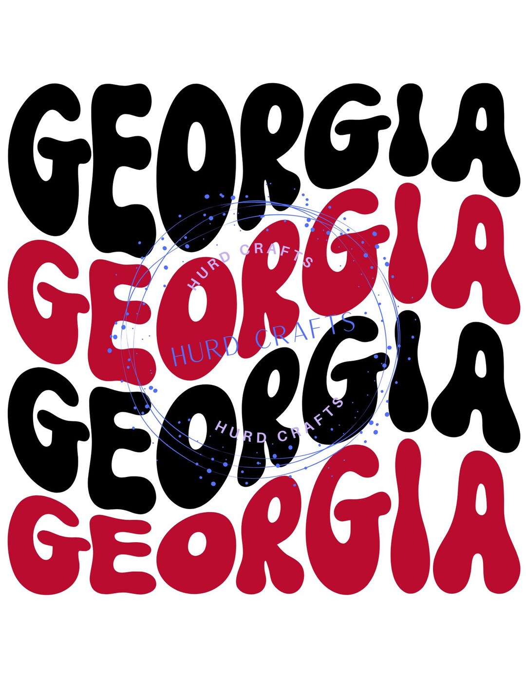 Georgia Retro Wavy PNG, Sublimation, DTF - Etsy