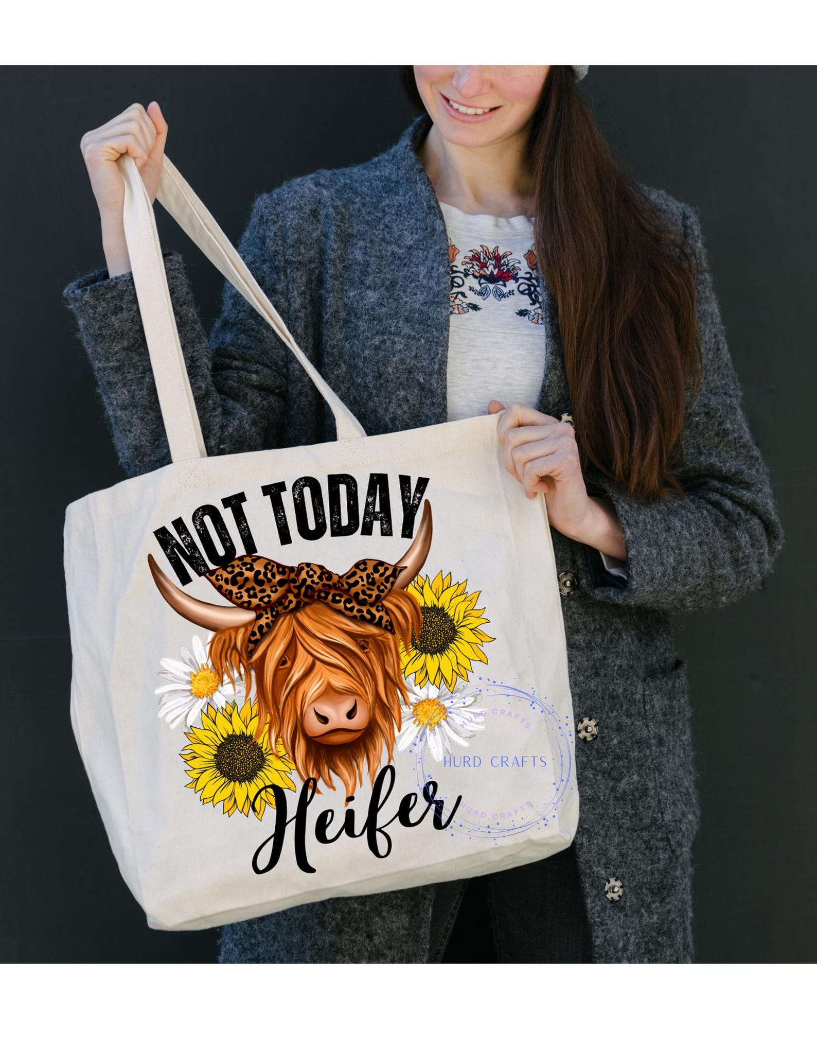 Not Today Heifer PNG, Sublimation, DTF, Highland Cow Design - Etsy