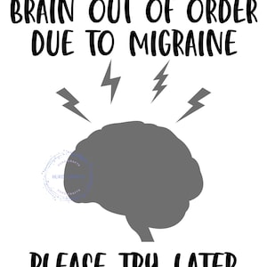 Migraine, Brain Out of Order, PNG, DTF, Sublimation - Etsy