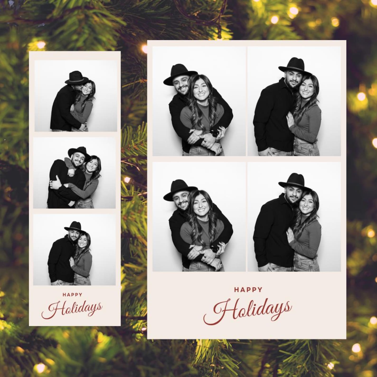 Photo Booth Christmas Strip Template 2x6 and 4x6 Modern Minimalist ...