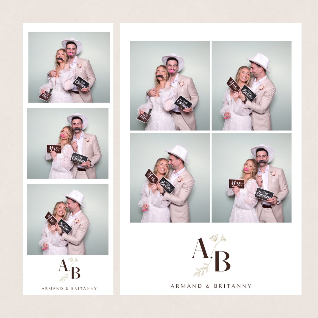 Photo Booth Wedding Strip Template 2x6 and 4x6. Modern Minimalist ...