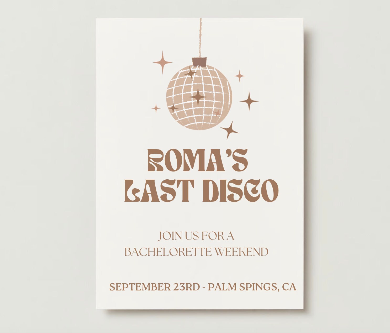 Last Disco Bachelorette Party Invitation and Itinerary Disco Themed ...