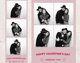 Photo Booth Wedding Strip Template 2x6 and 4x6. Modern Minimalist ...