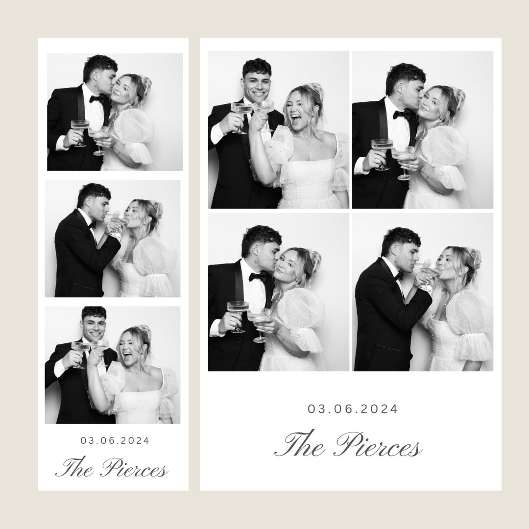 Photo Booth Wedding Strip Template 2x6 and 4x6. Modern Minimalist ...