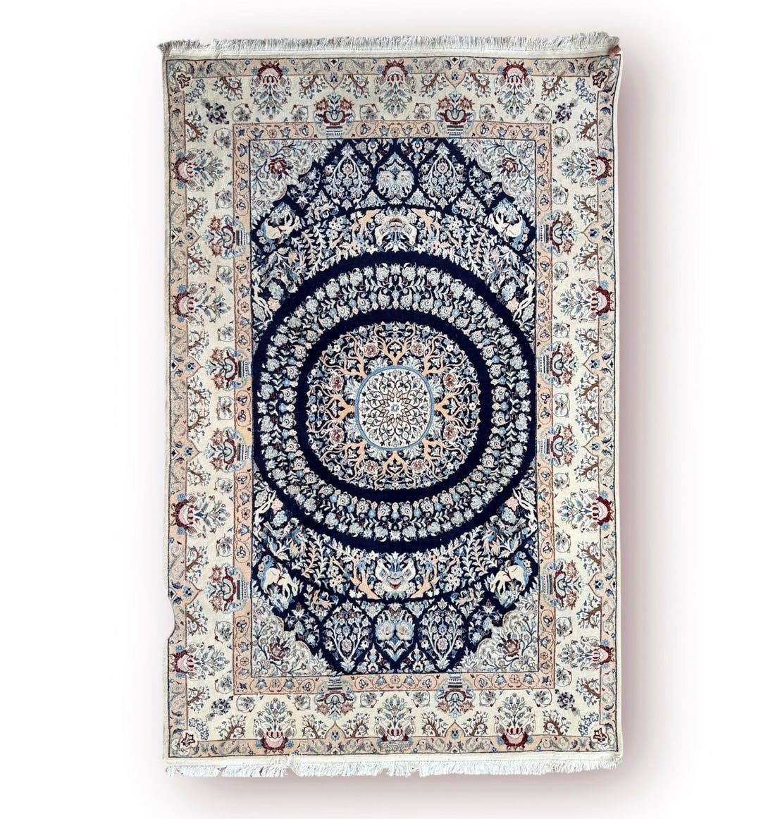 Habibian Style Nain Silk and Wool Rug - Etsy