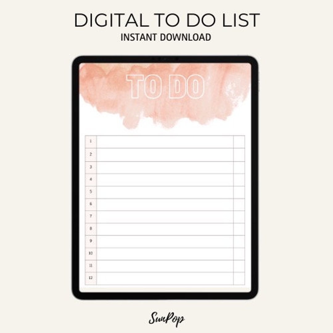Digital to Do List Goodnotes iPad Tablet Template 2023 Productivity ...