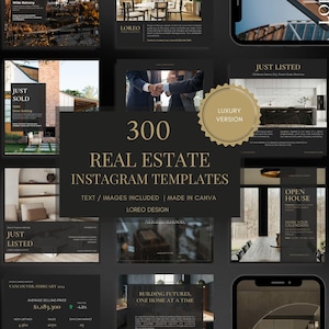 300 Real Estate Instagram Templates | Luxury Realtor Templates | Real ...