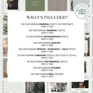 1200 Instagram Templates - Green & Brown | Modern | Minimal | Neutral ...