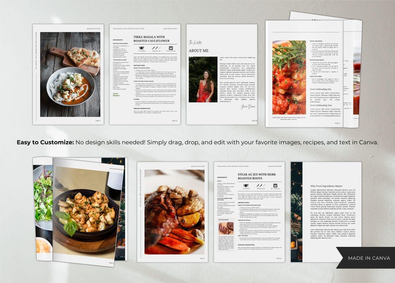 Canva Cookbook Template | Printable Recipe Ebook | Recipe Book Template ...