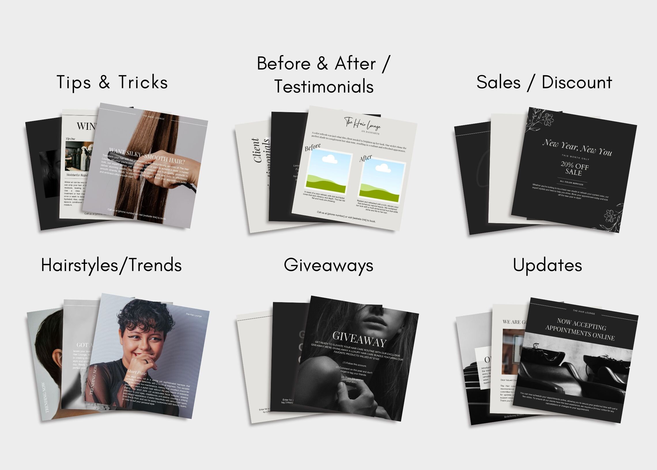 225 Hair Salon Instagram Templates Hairstylist Hairdresser Posts Luxury ...