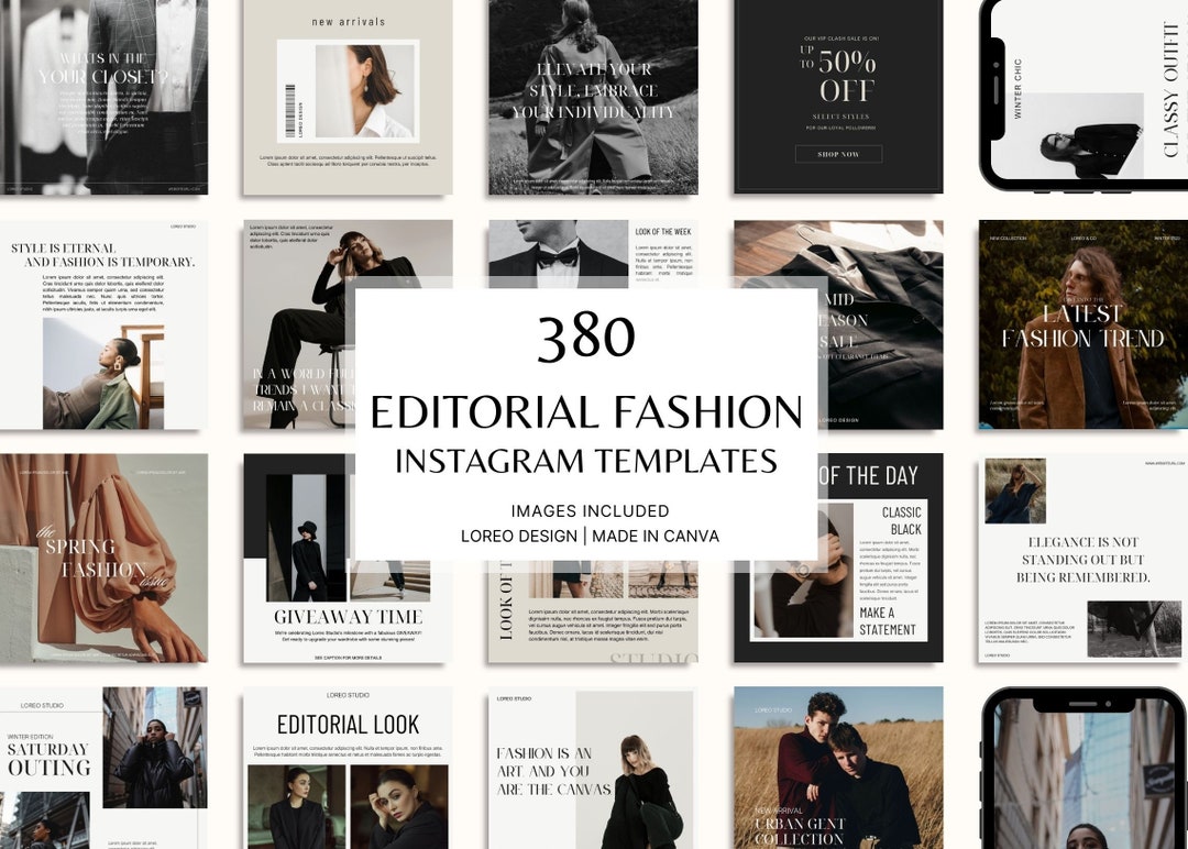380 Instagram Templates - Fashion Ecommerce | Aesthetic | Modern ...