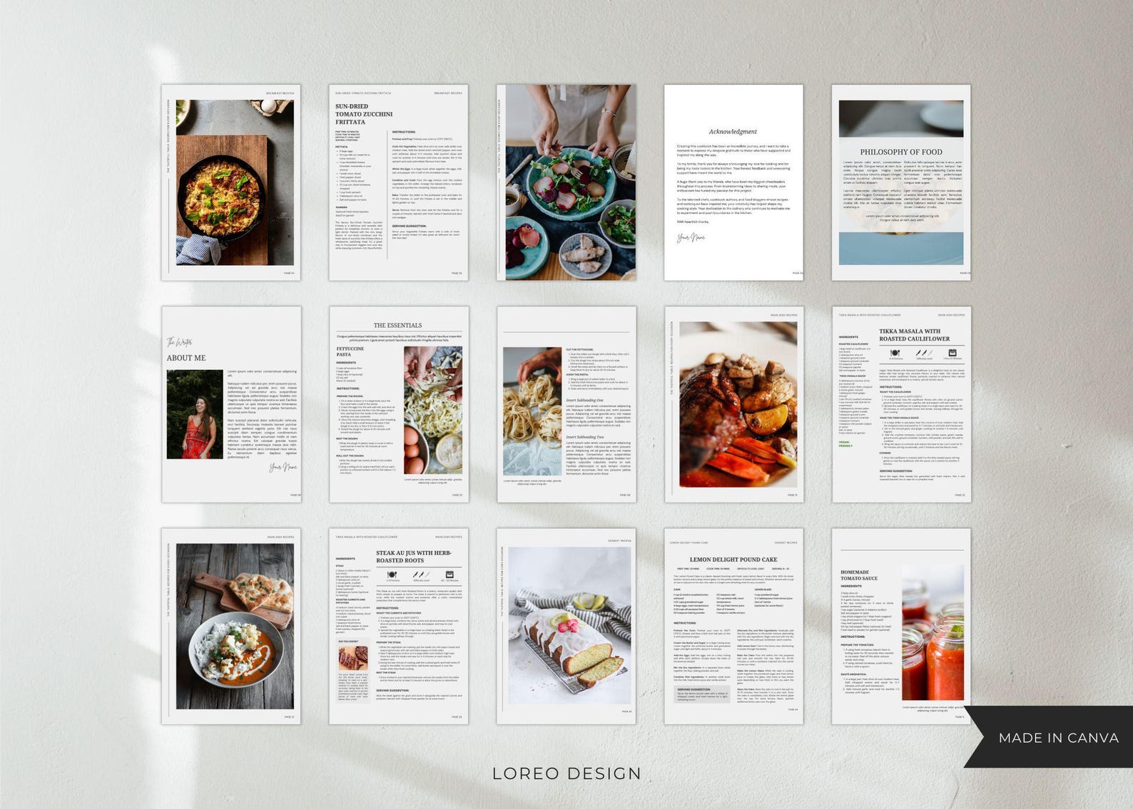 Canva Cookbook Template | Printable Recipe Ebook | Recipe Book Template ...
