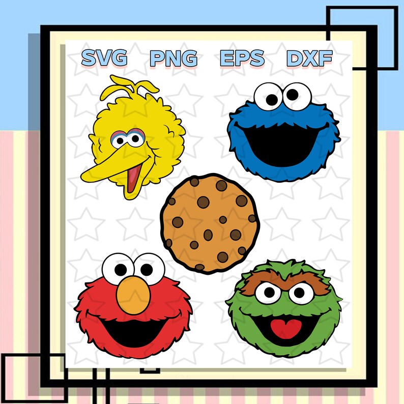 Cookie Monster Svg Elmo Svg Cookie Svg Cookie Monster Etsy