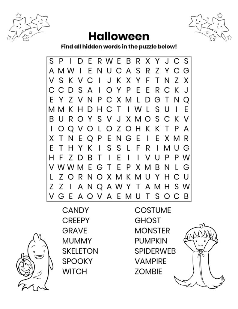 Printable Word Search Puzzles for Kids Ages 6-8 - Etsy