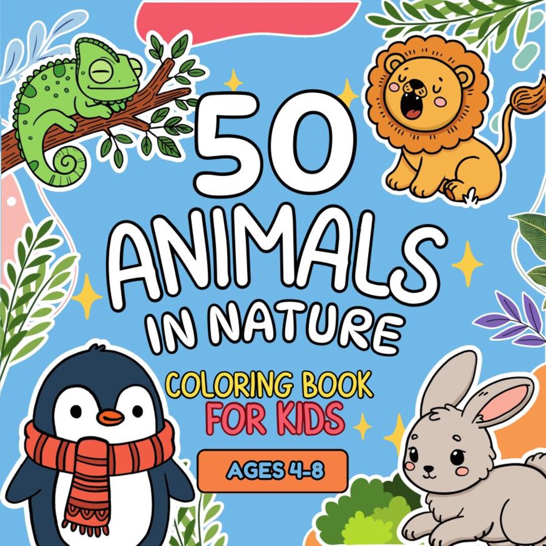 50 Printable Animal Coloring Pages for Kids Ages 4-8 - Etsy