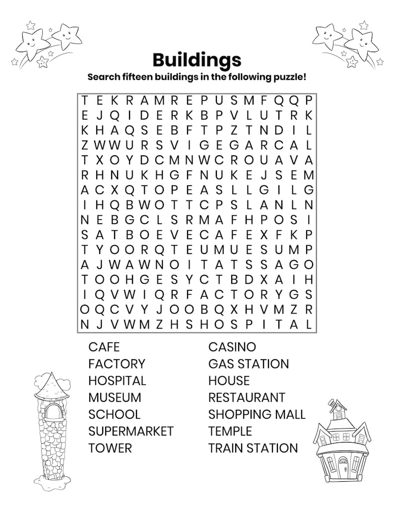 Printable Word Search Puzzles for Kids Ages 6-8 - Etsy