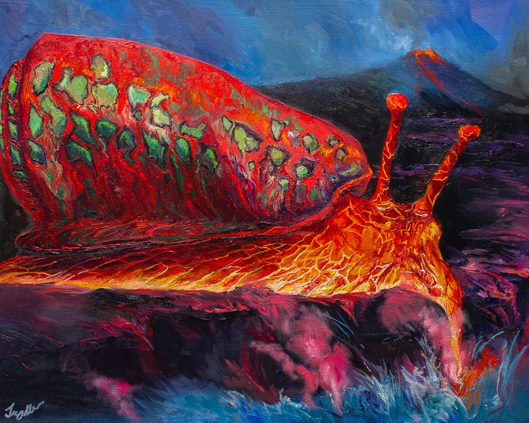 Lava Snail Surrealist Oil Painting on Canvas - Etsy