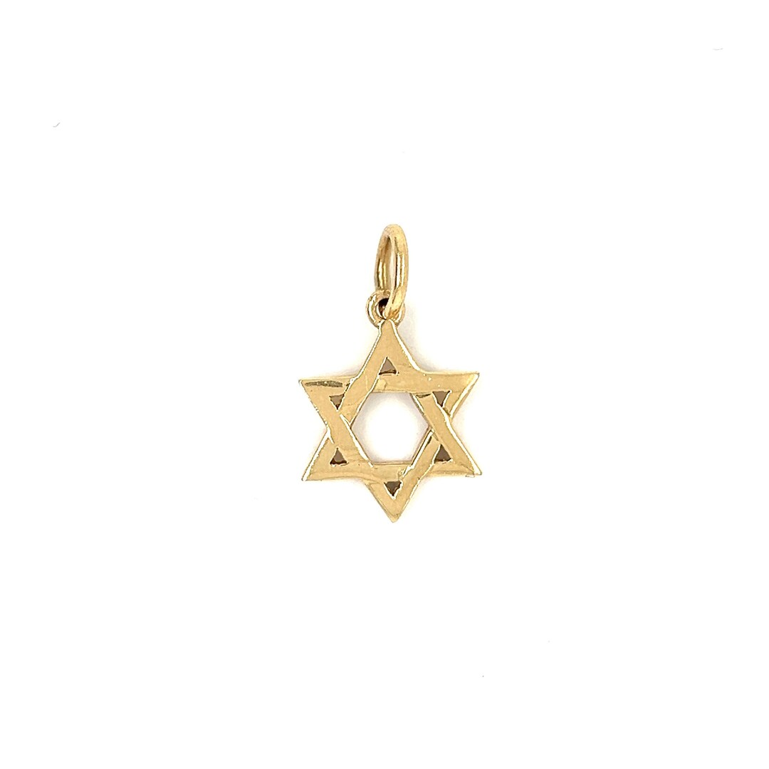 Vintage Jewish Star 14k Gold Charm - Etsy