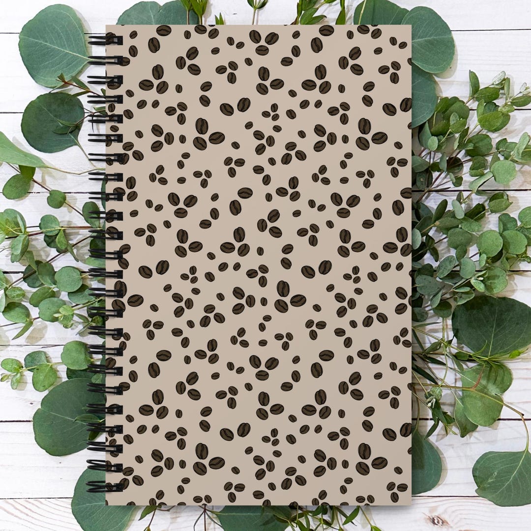 Coffee Bean Spiral Notebook | Soft Cover Dotted Journal - Etsy