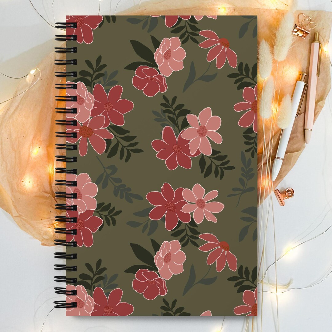 Spiral Notebook | Cute Floral Notebook | Soft Cover Journal | Gift for ...