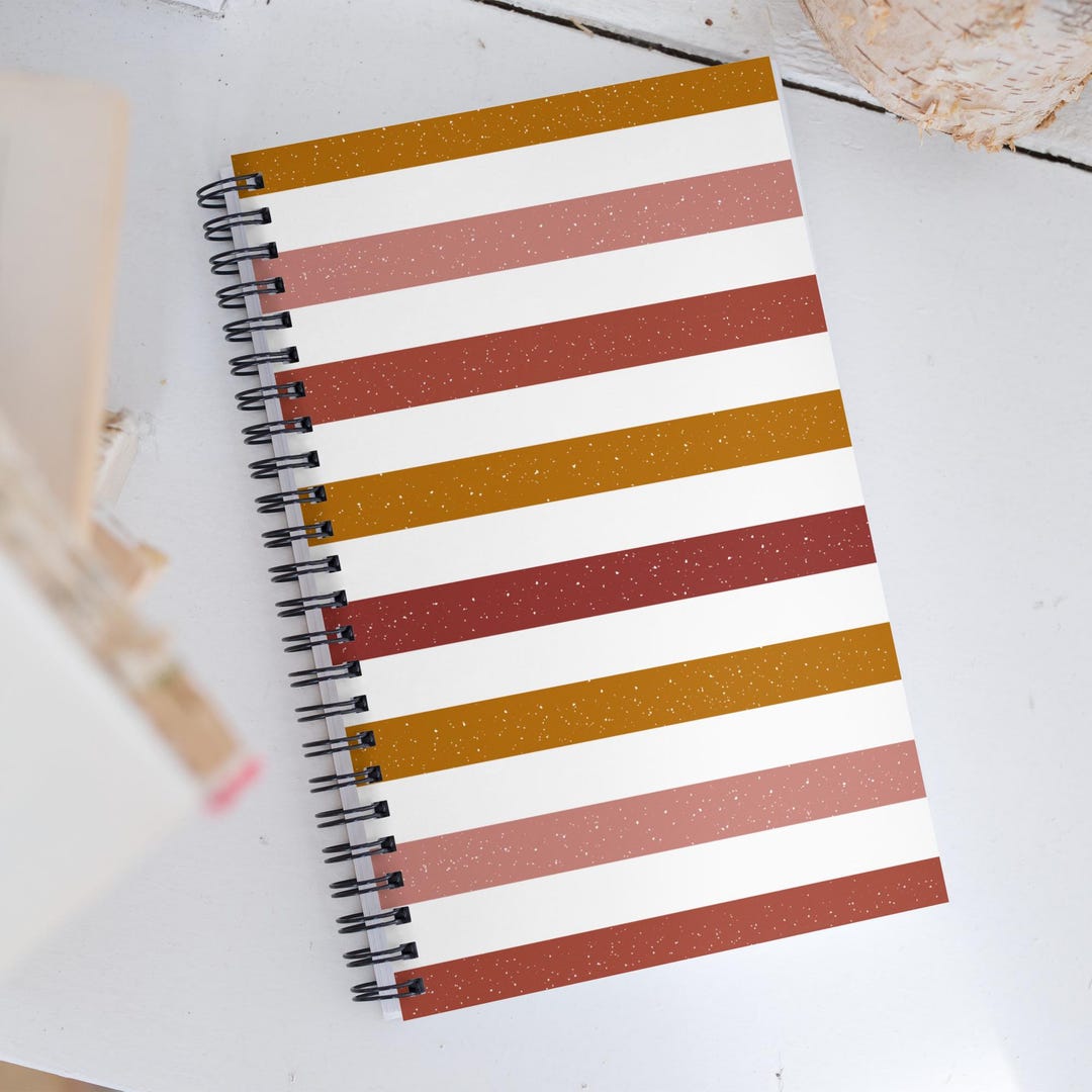 Colorful Stripe Spiral Dotted Notebook - Etsy